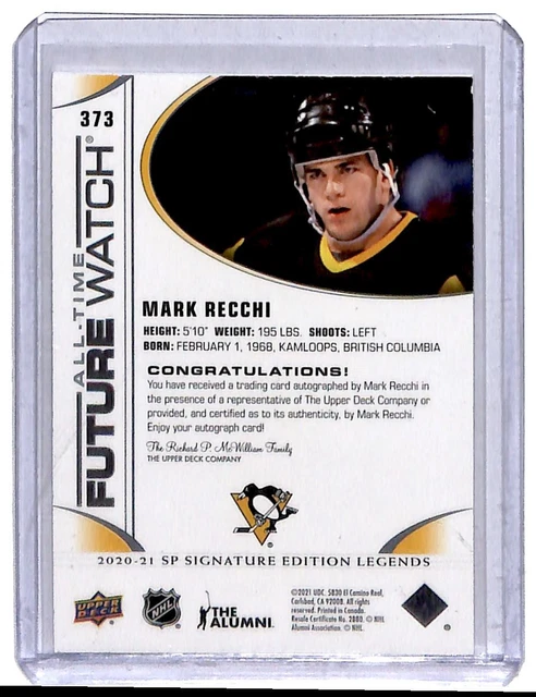 2020-21 SP SIGNATURE Edition Legends All Time Future Watch Mark Recchi ...