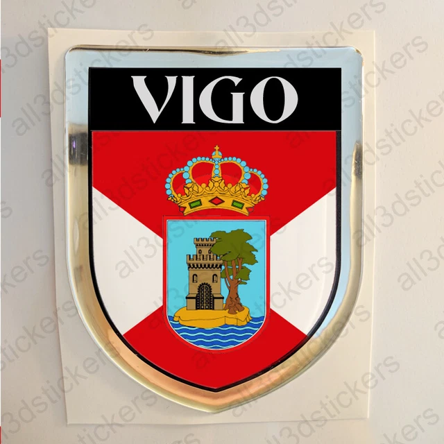PEGATINA VIGO ESPAÑA Escudo de Armas 3D Relieve Pegatinas Bandera ...