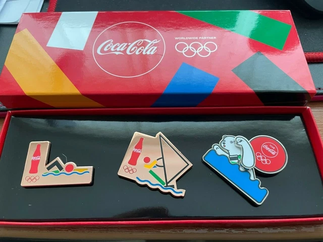 COCA-COLA 3 PIN Set 1 Tokyo 2020 Olympics Swimming Sailing SPB Swimming ...