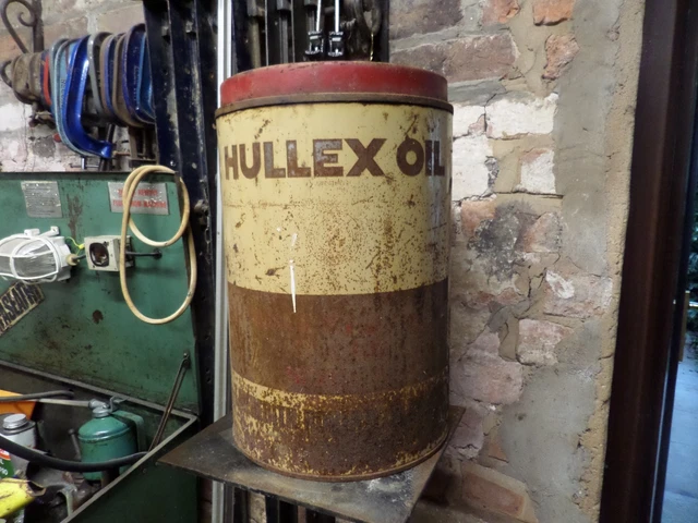 VINTAGE RARE HULLEX Oil 5 Gallon Drum T Meredith Hull Shipping Motor ...