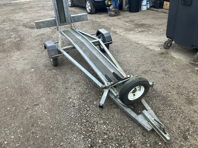 SINGLE MOTORCYCLE TRAILER, 500kg With Built In Ramp £600.00 - PicClick UK