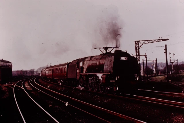 1960S BRITISH RAIL Steam Loco 46258 City of Carlisle Railway Slide Ref ...