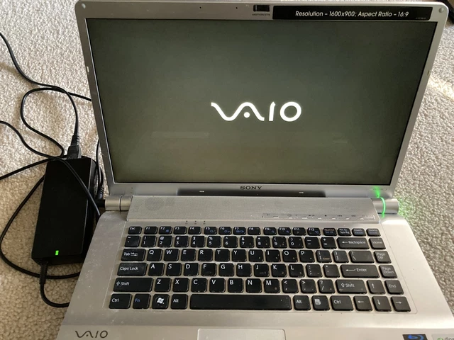 SONY VAIO PCG-3B1L / VGN-FW198U Laptop 15" Intel Centrino 2 + A/C Cord FOR PARTS $24.61 ...