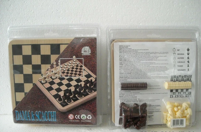 SCACCHIERA LEGNO CON Pedine E Scacchi Plastica Anni '90 EUR 16,99 ...