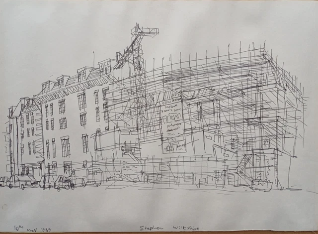 STEPHEN WILTSHIRE B1974 Early Original Signed Ink Drawing Construction ...