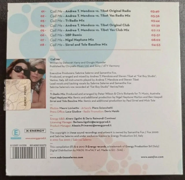 CD SABRINA SALERNO Samatha vs Sabrina Call Me 2010 Made in Italy Card ...