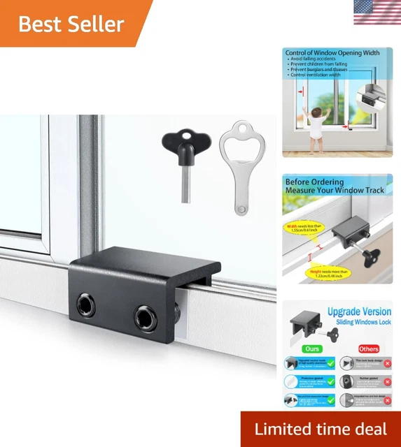 WINDOW LOCKS,4 PACK Sliding Window Locks With Key for Vertical ...