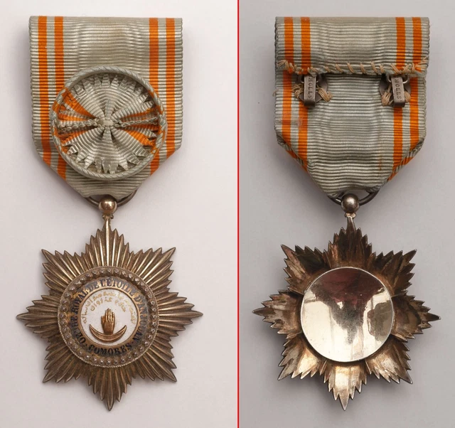 MÉDAILLE D'OFFICIER DE l'Ordre de l'Etoile d'Anjuan (argent) EUR 249,00 ...