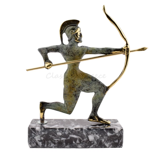 STATUE ANCIENNE GRECQUE archer 7,8" - 20 cm laiton moulé mythologie ...