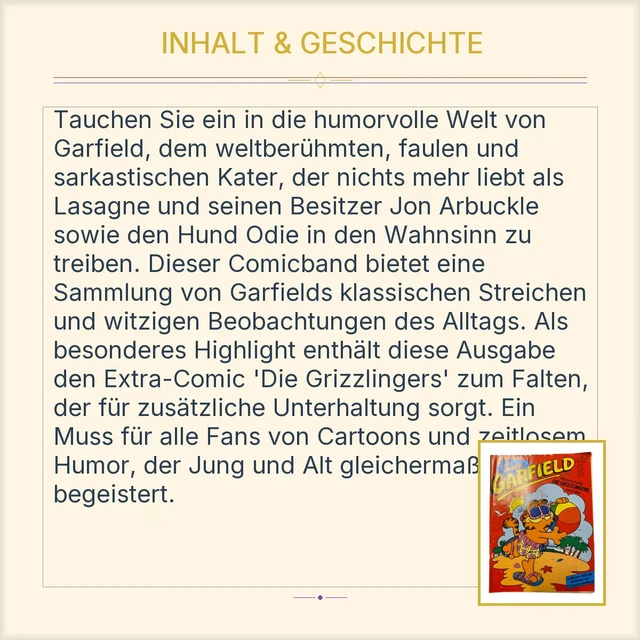 GARFIELD COMIC TASCHENBUCH Jim Davis Die Grizzlingers Deutsch Humor ...