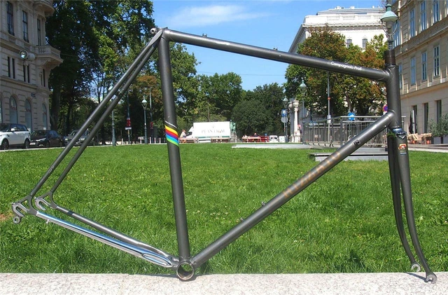 RARE CESARE RIZZO Italie années 80 vélo de route cadre en acier fourche ...