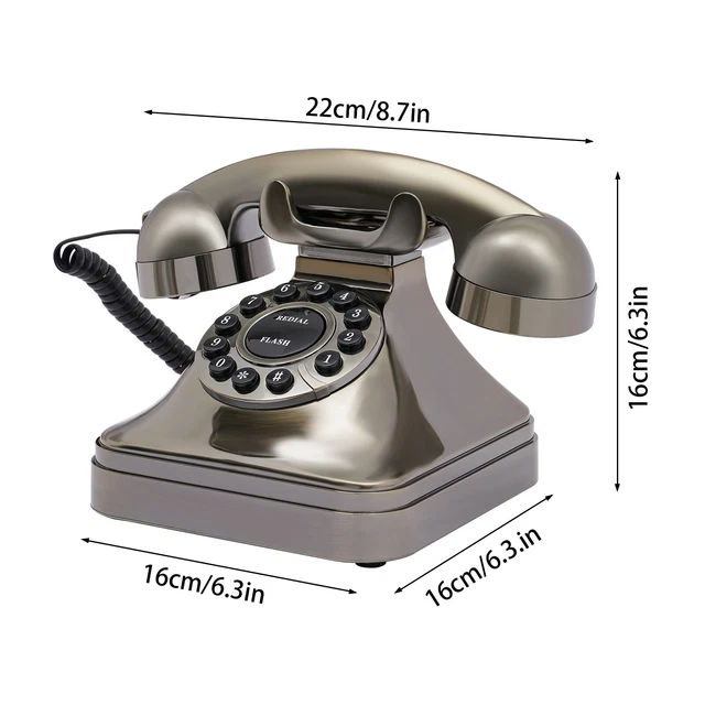 VINTAGE STYLE CORDED Phone Old Fashioned Landline Retro Telephone Home ...
