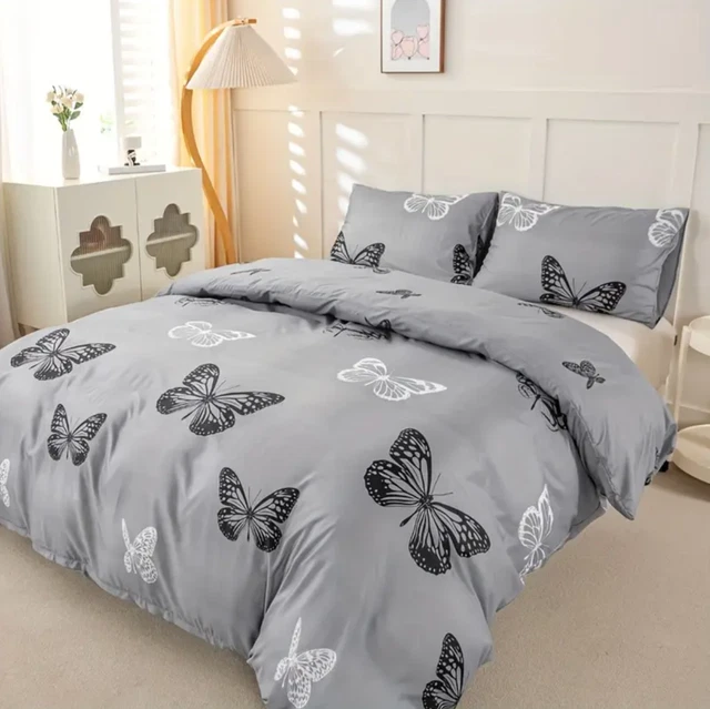 DREAMFIELDS - MONO Papilio Quilt Cover Set - (3pcs, King Size) $51.99 ...