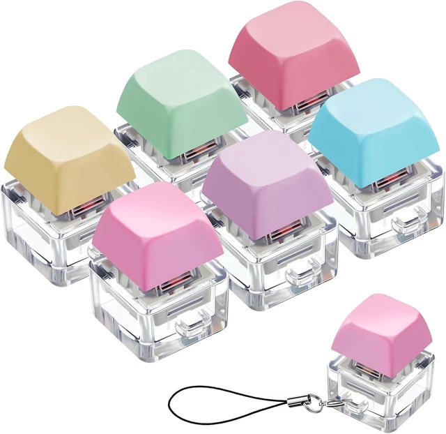 6 PCS KEYBOARD Fidget Toy Fidget Clicker Keyboard Keychain ...