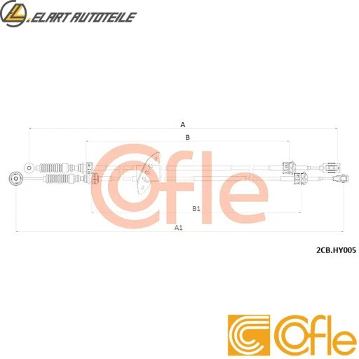 CABLE MANUAL TRANSMISSION 92.2CB.HY005 FOR HYUNDAI i30/FASTBACK D4FC ...