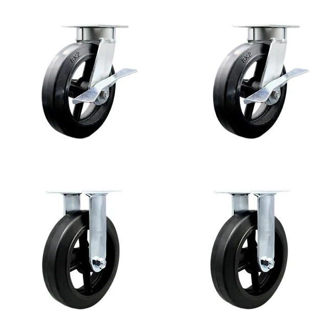 8-inch-kingpinless-rubber-on-steel-wheel-caster-set-2-brakes-2-rigid