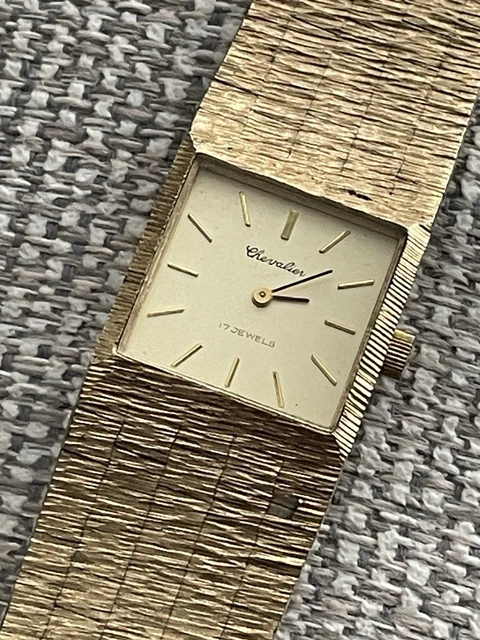 VINTAGE BARK EFFECT Chevalier Wind Up Watch 1980s Gents £71.44 ...