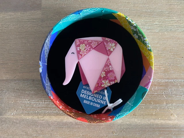 ERSTWILDER ORIGAMI FORGET Me Not Elephant Brooch BNIB $37.00 - PicClick AU