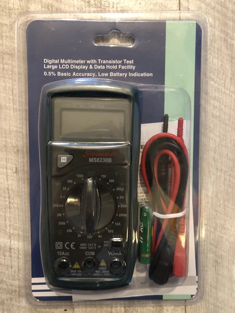 MAPLIN SINOMETER MS8230B Digital Multimeter Transistor Test Probes Data ...