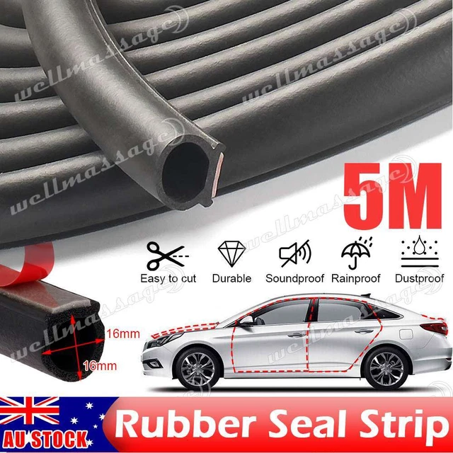 5M UNIVERSAL D shape Car Door Rubber Seal Strip Hollow Weatherstrip ...