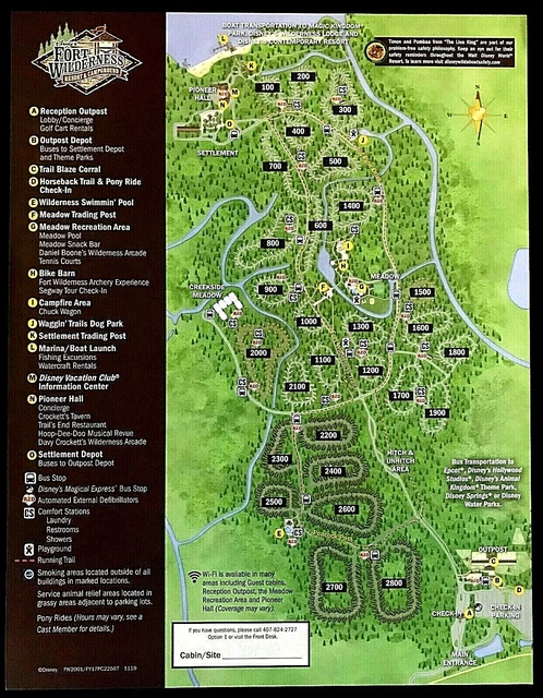 NEW WALT DISNEY World Fort Wilderness Resort Map + 4 Theme Park Guide ...