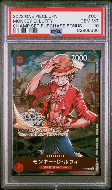 ONE PIECE MONKEY D. Luffy P-001 P Championship Promo Japanese PSA 10 GEM Mint $130.00 - PicClick AU