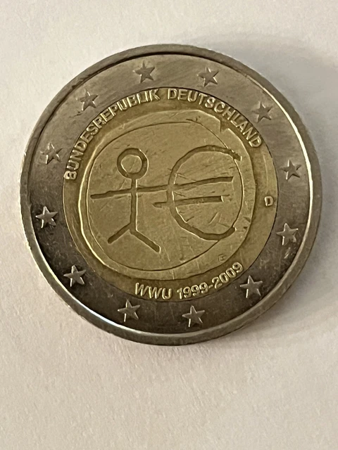 SELTENE 2 EURO Münze Strichmännchen Fehlprägung WWU 1999-2009 BRD „D“ EUR 1.500,00 - PicClick DE