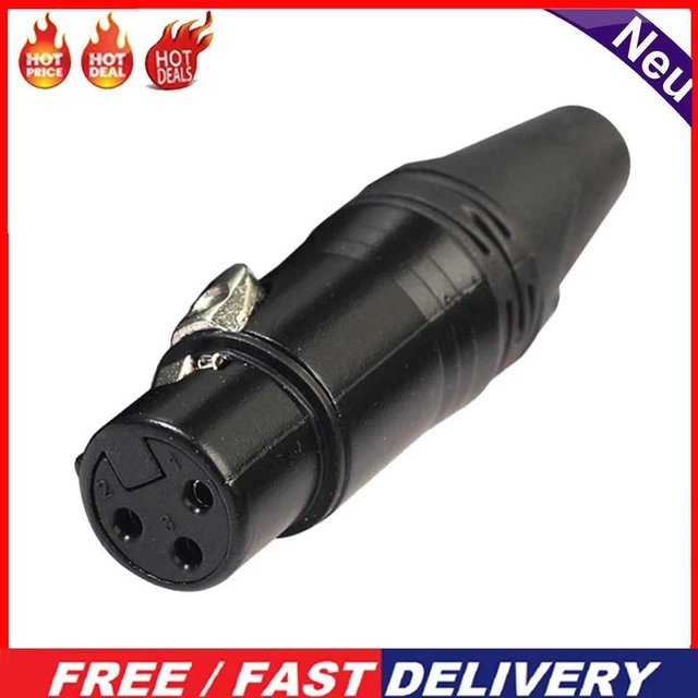 DIY MICROPHONE XLR 3Pin Female Plug Connector Cable Solder Plug MIC ...
