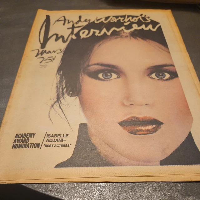 ANDY WARHOL’S INTERVIEW Magazine March 1976 Isabelle Adjani Cover! £24.99 - PicClick UK