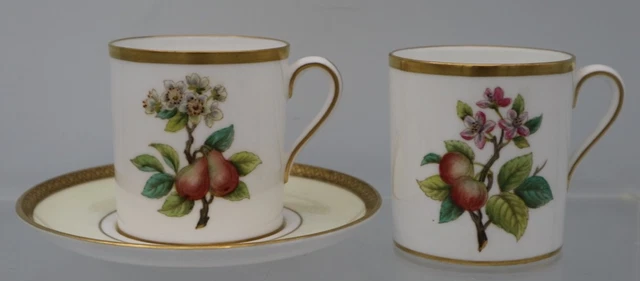 VINTAGE SPODE X2 Demitasse Cups & Copeland Spode Saucer Crab Apple ...