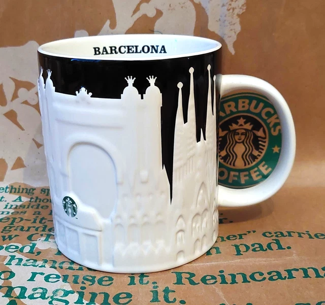 STARBUCKS COFFEE CITY Mug/Becher BARCELONA/Spain, Relief, 3D, NEU und ...