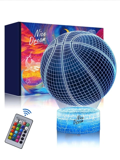 3D OPTICAL ILLUSION LED Night Light 16 Colour Lamp Remote Kids Gift ...