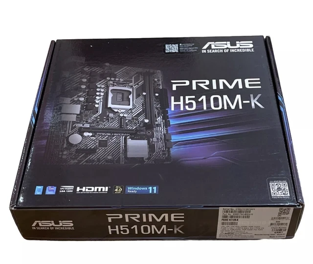 ASUS PRIME H510M-K, Intel H510 (LGA 1200) micro ATX motherboard with PCIe 4.0 £29.81 - PicClick UK