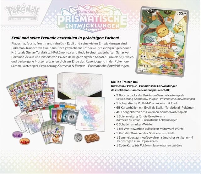 PRISMATISCHE ENTWICKLUNGEN TTB - Pokémon Top Trainer Box NEU und OVP DEUTSCH EUR 78,99 - PicClick DE