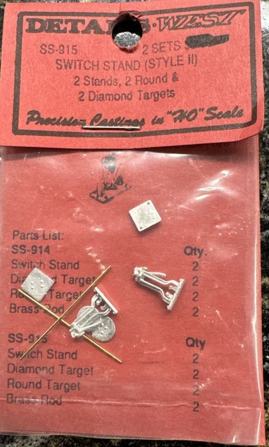 DETAILS WEST HO Scale #SS-915 Switch Stand (Style II) 2 Per Package ...