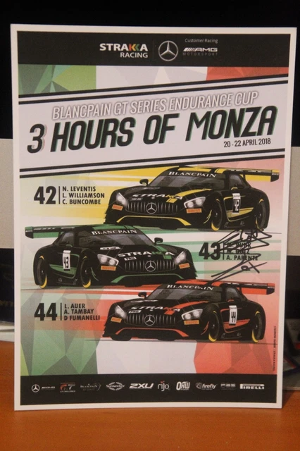 MAXIMILIAN GOTZ 2018 #43 Strakka Racing Mercedes GT3 Signed Driver Card ...