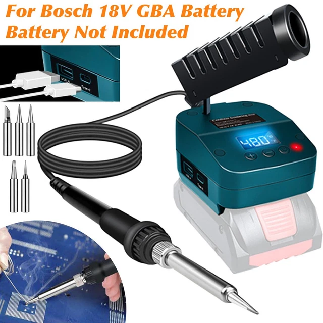 FOR BOSCH 18V Battery Soldering Iron Station Portable Cordless Welding ...