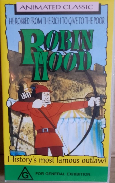 ROBIN HOOD ANIMATED VHS PAL Video 1985 Australian Robert Coleby Helen ...