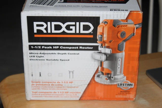RIDGID 5.5 AMP Corded Compact Power Trim Router With Micro Adjust Dial ...