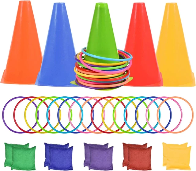 30PCS 3 IN 1 Ringwurfspiel Wurfspiel Outdoorspiele Ringwurfspiel Ringe ...