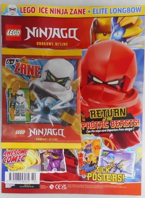 LEGO NINJAGO MAGAZINE #110 2024 + Ice Ninja Zane MiniFigure toy & Elite ...