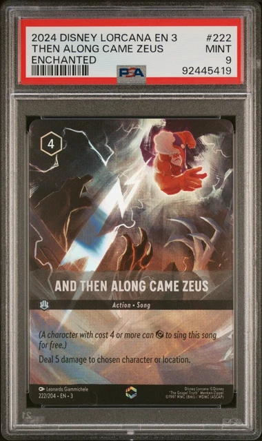 AND THEN ALONG Come Zeus Enchanted 2024 Disney Lorcana EN3 #222 PSA 9 ...