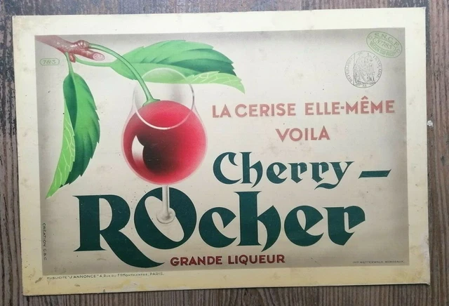 TOLE PUB ANCIENNE Cherry Rocher Chemin De Fer Sncf Sud Ouest Cerise EUR ...