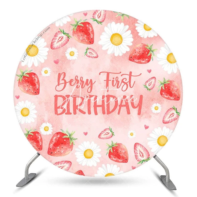 BERRY FIRST STRAWBERRY Round 1st Birthday Backdrop $37.90 - PicClick AU