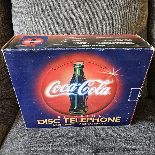 COCA COLA SODA Logo Red Blinking Disc Telephone, Neon Lights, Musical ...
