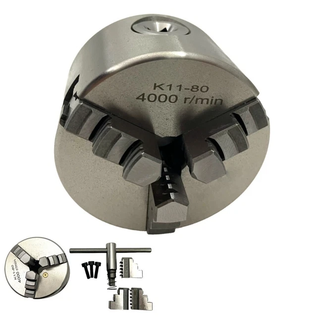 THREE JAW CHUCK K11-80 Self-centering Chuck Mechanical Chuck Lathe ...