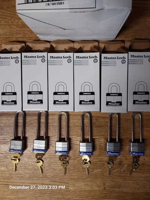 6-PACK-7KALJ MASTER LOCK Laminated Padlock-Keyed Alike 1-1/2in Shackle ...