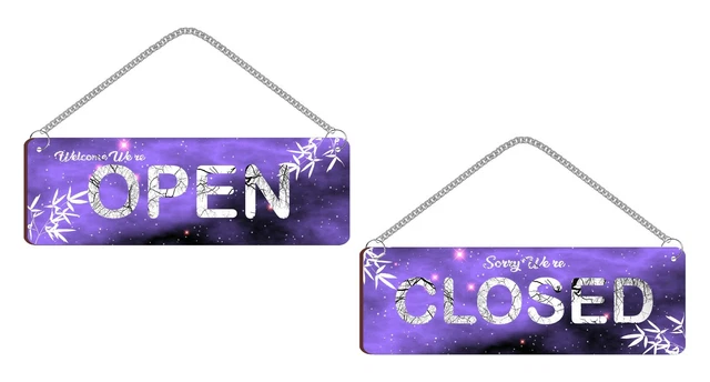 DOUBLE SIDED OPEN Closed Sign Board For Shop Cafe Hotel Decorate Uses ...