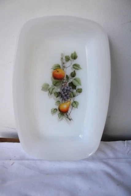 RAVIER OU BEURRIER ARCOPAL vintage décor pomme poire raisin EUR 6,90 ...