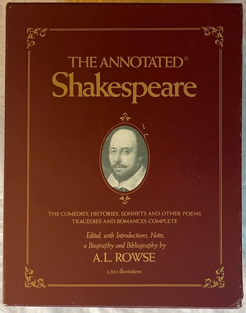 THE ANNOTATED SHAKESPEARE. A. L. Rowse. 3 Vol. W/Slipcase 1978. Good ...